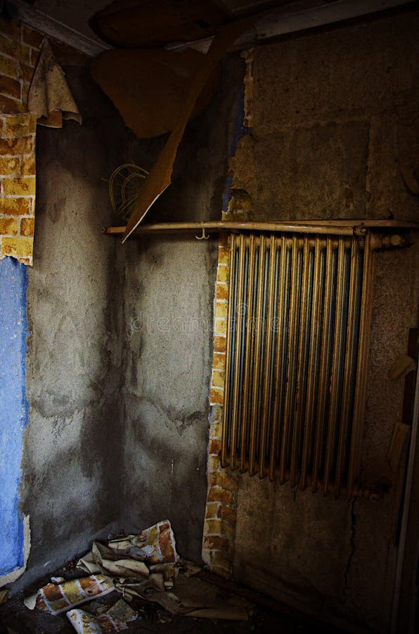 Old Radiator in an Abandoned Building Stock Image - Image of dark ...