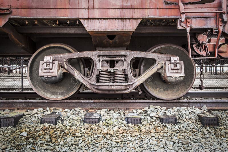 Rusty Steel Railroad Car Wheels Stock Image - Image of freight, axle ...