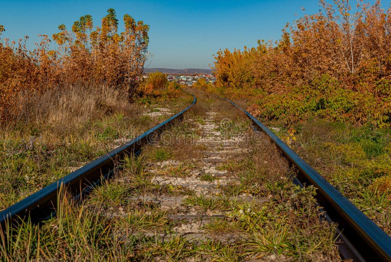 An abandoned railroad! stock image. Image of dusk, horizon - 234404807