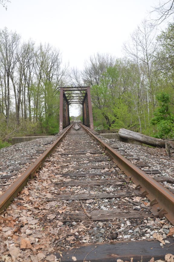 Abandoned Railroad Tracks and Bridge Stock Image - Image of railroad ...