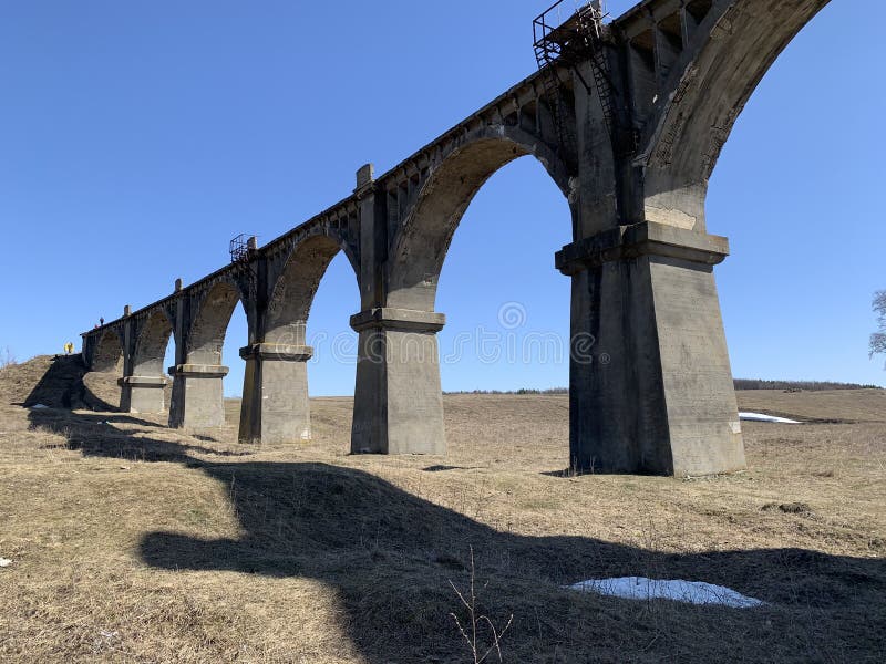 Abandoned railway viaduct stock photo. Image of railroad - 216534230