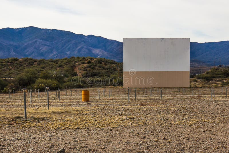 Abandoned Retro Drive in Theater in Mountains Stock Photo - Image of ...