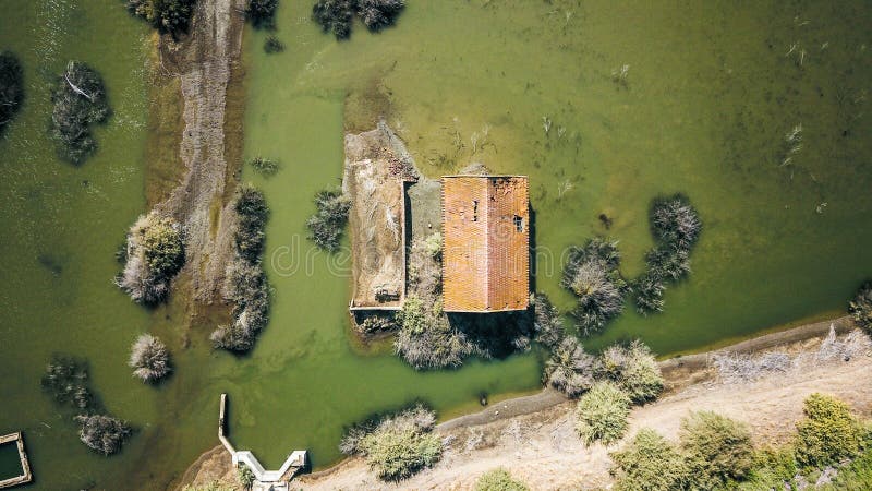 Abandoned river house stock image. Image of wall, castle - 387853823