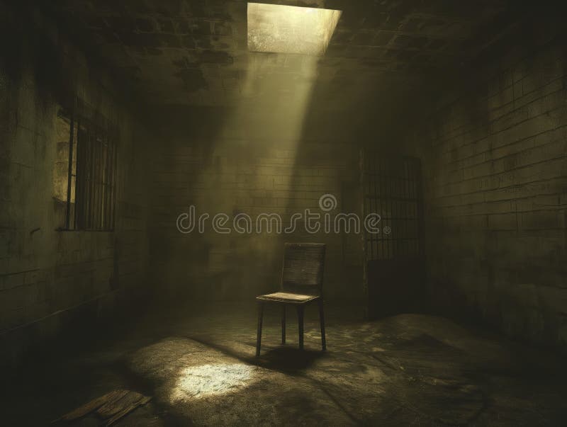 Abandoned Room with Chair Under Skylight Stock Image - Image of ...