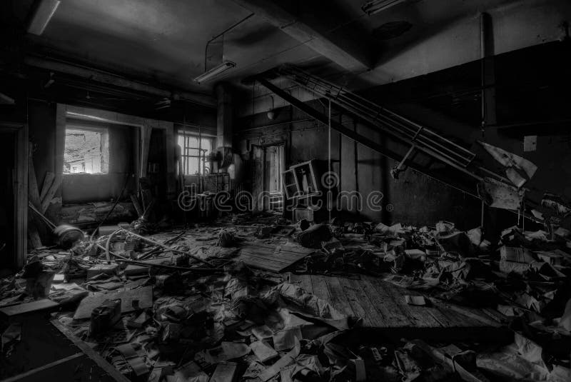 Scary Room in the Basement of an Abandoned Building Stock Photo - Image ...