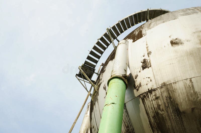 Abandoned Round Shape Industrial Gas Tank Stock Image - Image of ...