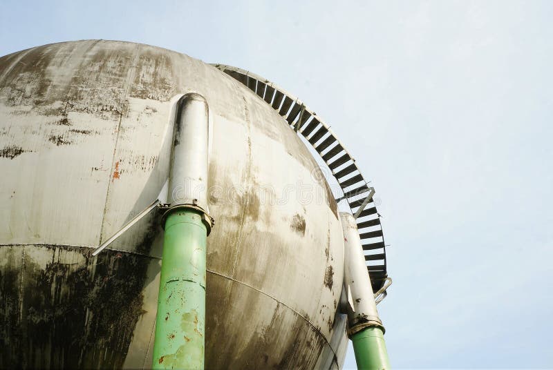 Abandoned Round Shape Industrial Gas Tank Stock Photos - Free & Royalty ...