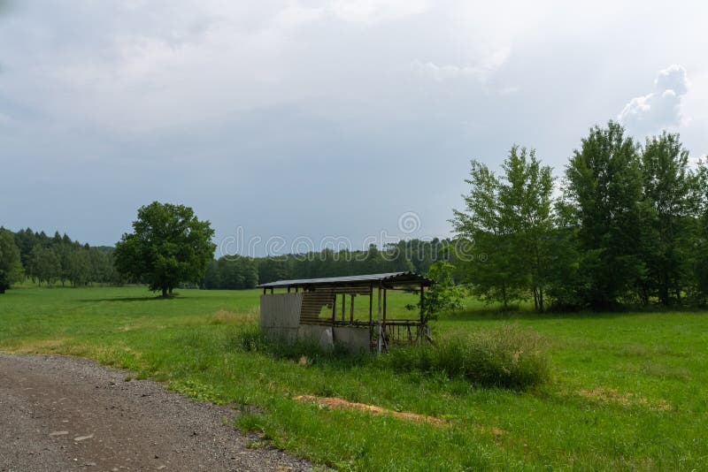 Abandoned Ruined Building in the Field Stock Image - Image of ruined ...