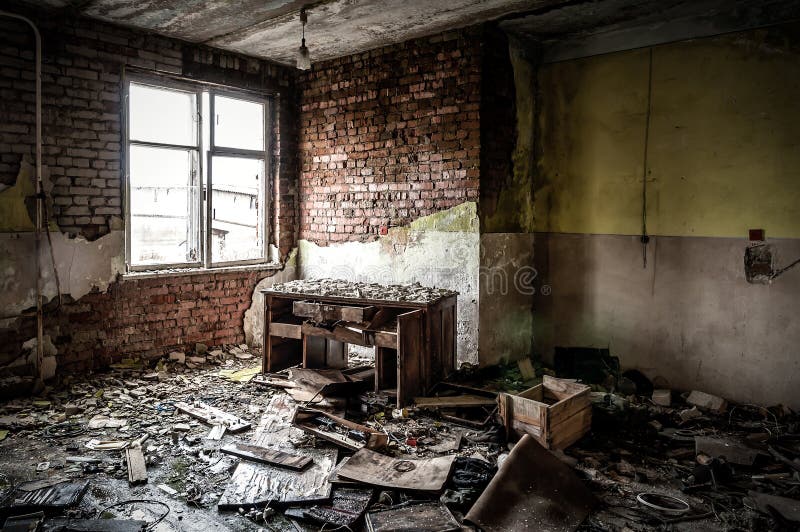 Abandoned Ruined Room with Garbage Stock Photo - Image of messy, aged ...