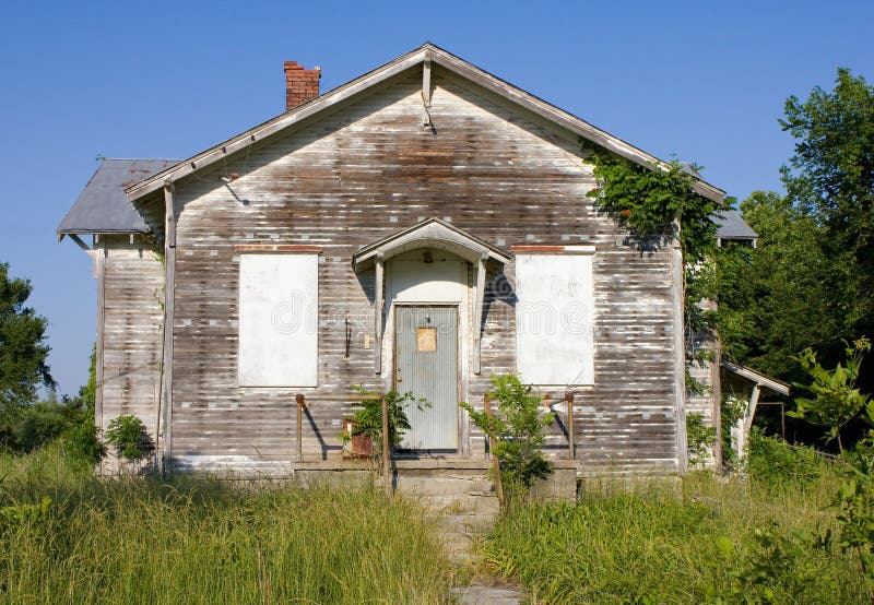 Abandoned Rural One Room Schoolhouse Stock Image - Image of american ...