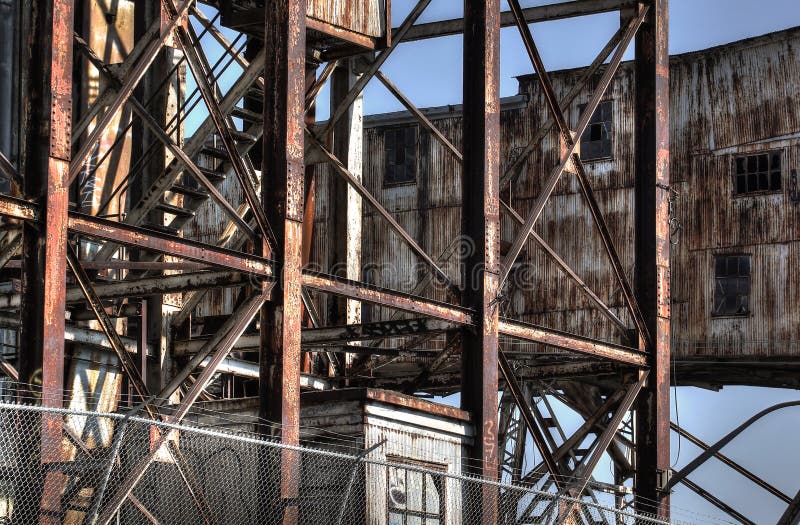 Abandoned Rusted Industrial Structures in Old Port Stock Photo - Image ...