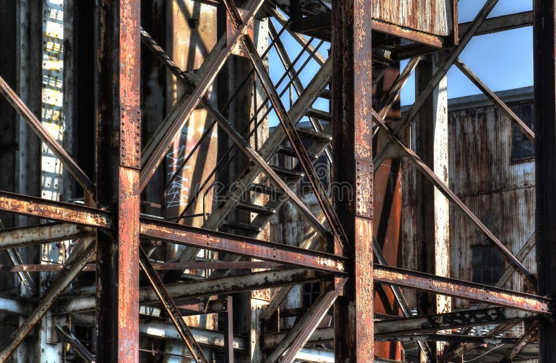 Abandoned Rusted Industrial Structures in Old Port Stock Photo - Image ...