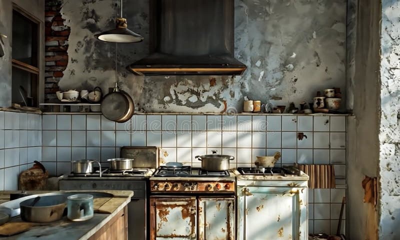 Abandoned Rustic Kitchen with Natural Light Stock Footage - Video of ...