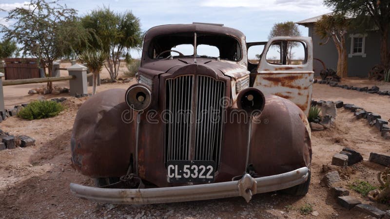 Abandoned and Rusting Car Near the Tiny Oasis Settlement of Solitaire ...