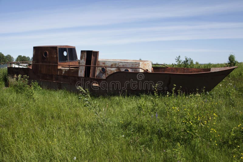 Abandoned rusty ship stock photo. Image of vessel, nature - 83609318