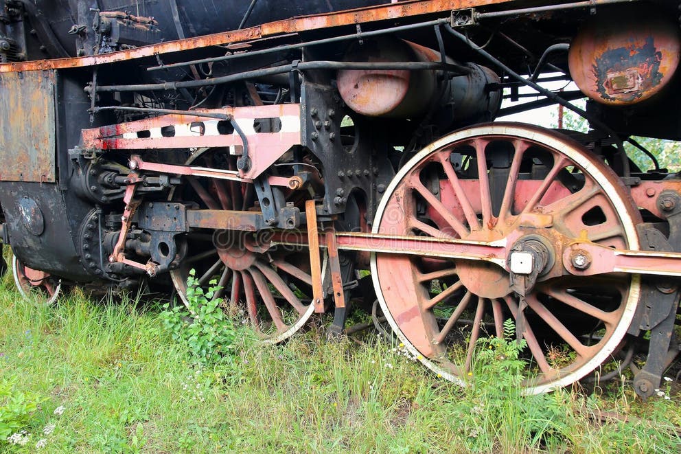 Abandoned Rusty Steam Train in Poland Stock Image - Image of retired ...
