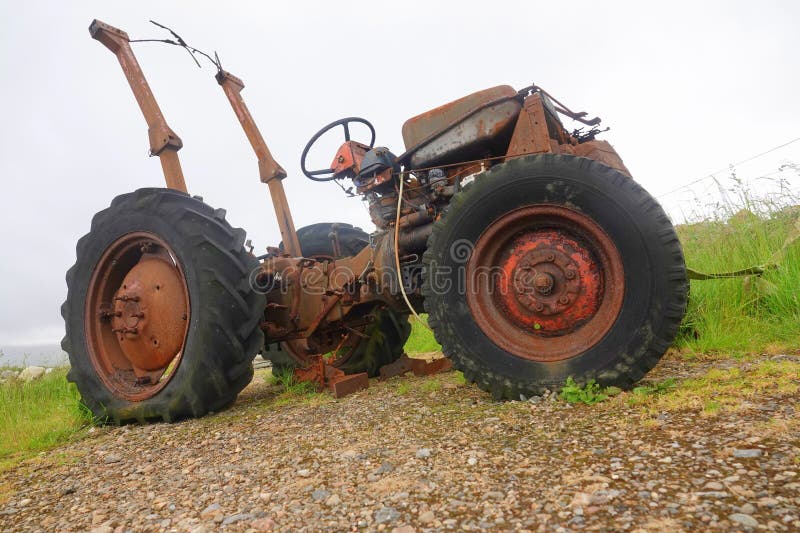 Abandoned Rusty Tractor in Scotland Stock Photo - Image of farm ...