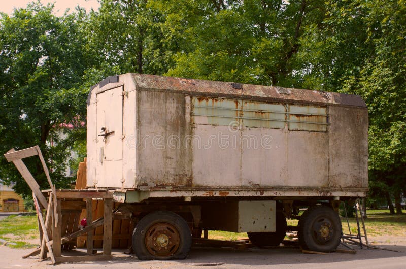 Old rusty trailer stock photo. Image of parked, commerce - 12566838