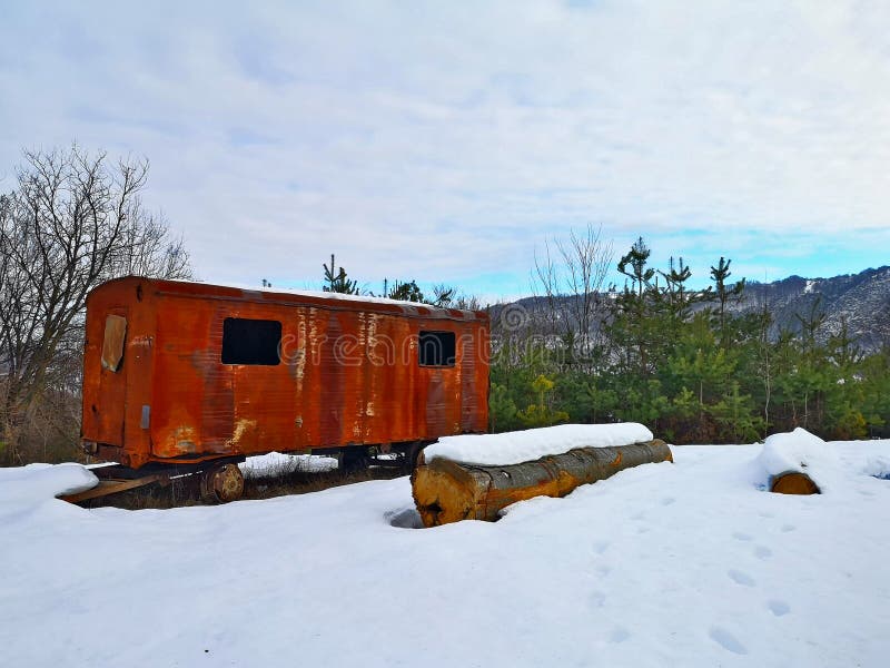 Train Cart and a Locomotive Roundhouse Stock Image - Image of cart ...