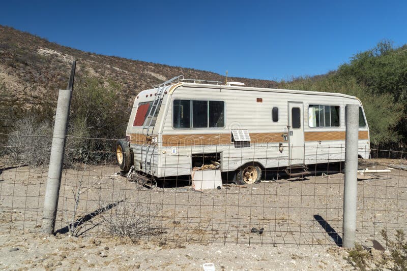 Abandoned rv in california stock photo. Image of taillight - 245926618