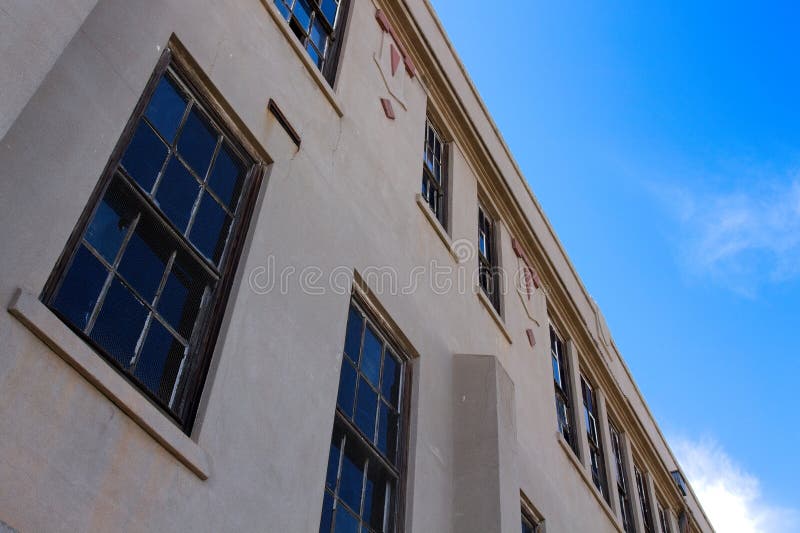 Abandoned School Building with Broken Windows, Globe, Arizona. Stock ...