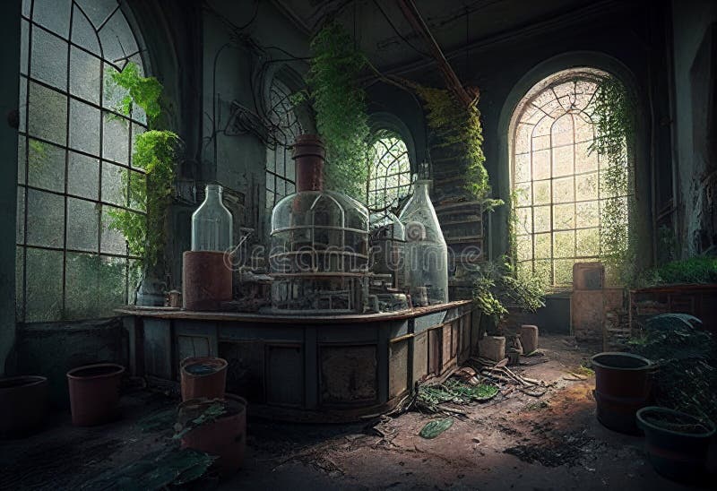 Abandoned Scientific Laboratory. AI Generated Stock Illustration ...