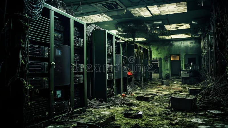 Abandoned Server Room in Desperate Need of Renovation Stock ...