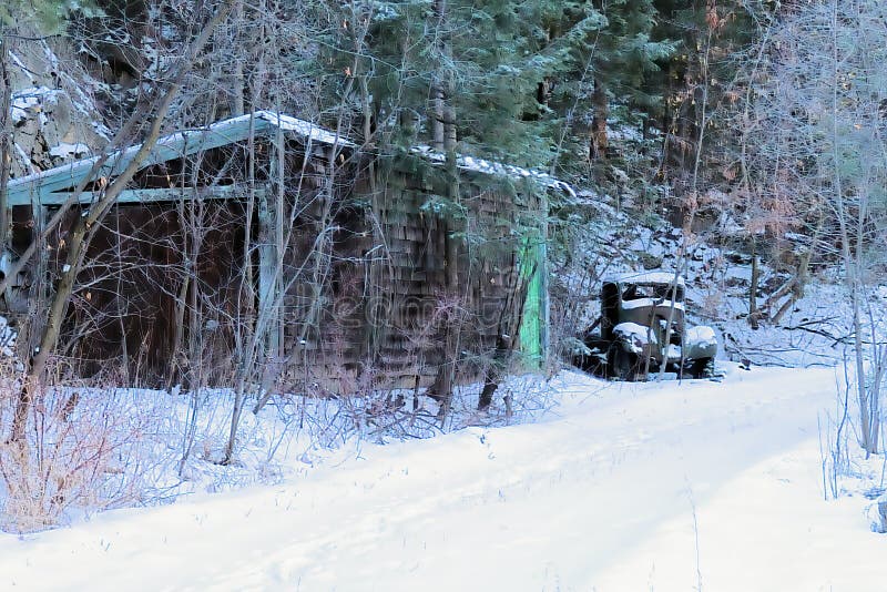 An Abandoned Shack in Colorado on a Winter Day Stock Image - Image of ...