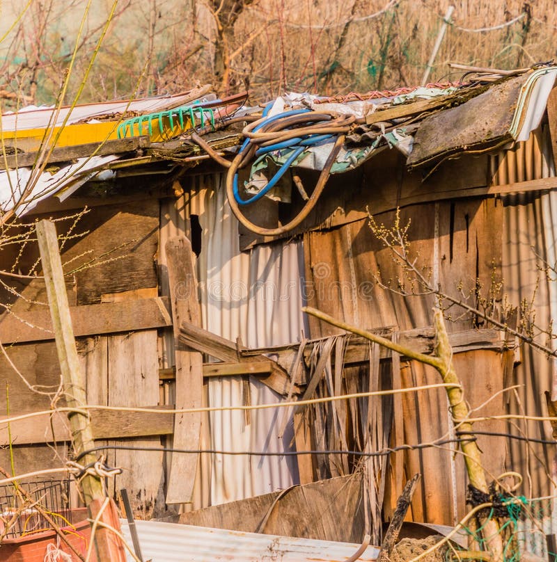 Abandoned Shack Made of Old Wood Stock Image - Image of home, deserted ...
