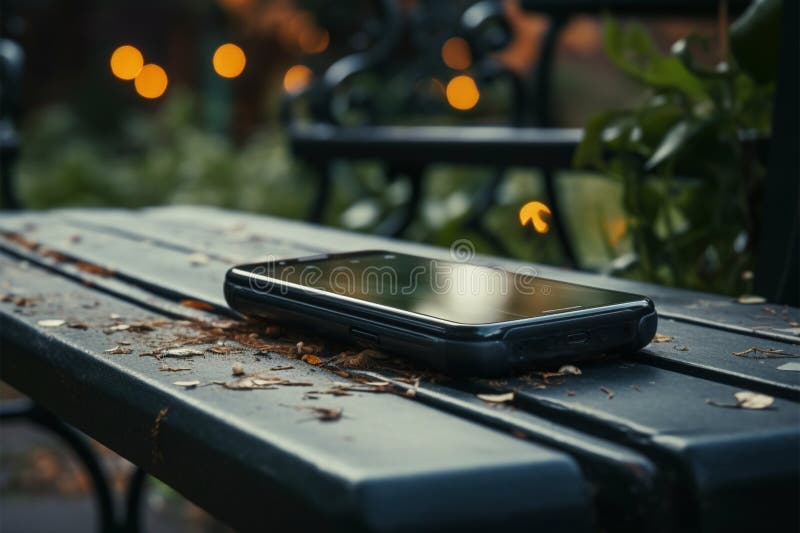Abandoned Smart Device on Bench, a Lost Connection Moment Captured ...