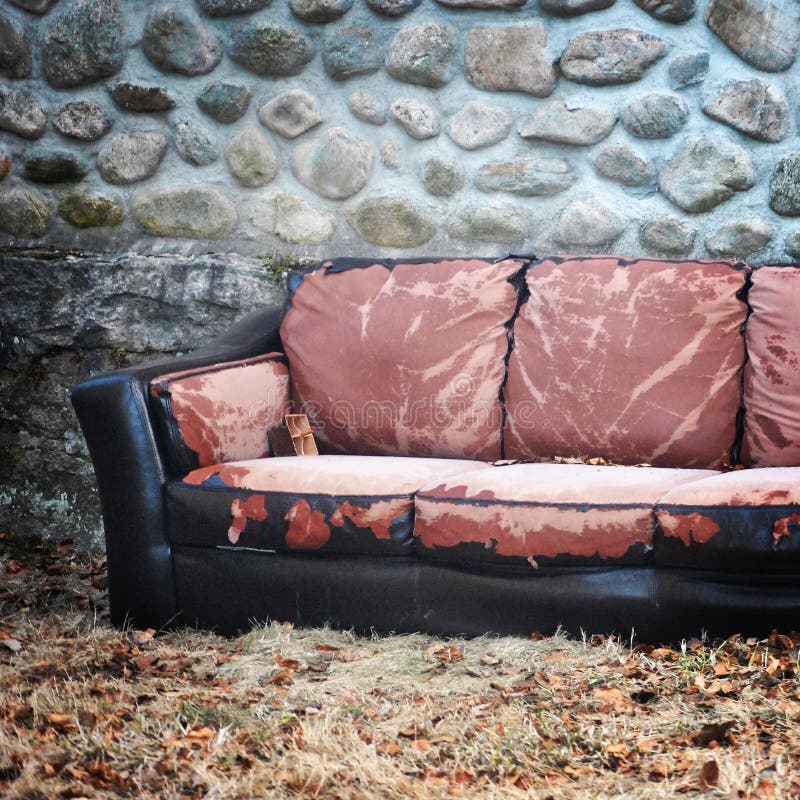 Abandoned sofa stock photo. Image of broken, neglected - 17411446