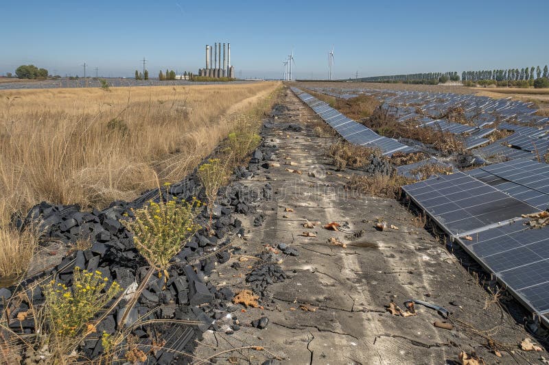 Abandoned Solar Power Plant, Broken Solar Panels, Environmental Issues ...