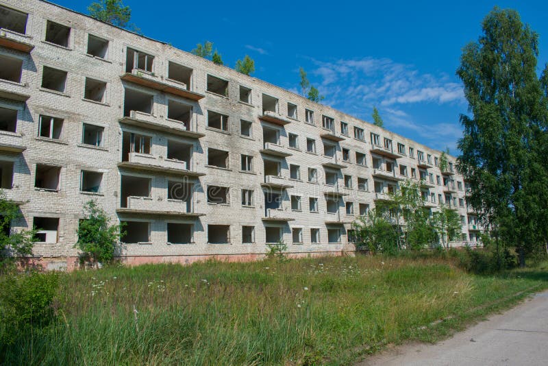 Abandoned Soviet Brick Khrushchyovka Residental Building Stock Image ...