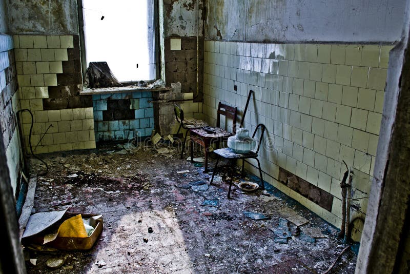 Abandoned soviet canteen stock image. Image of dark, house - 45751667
