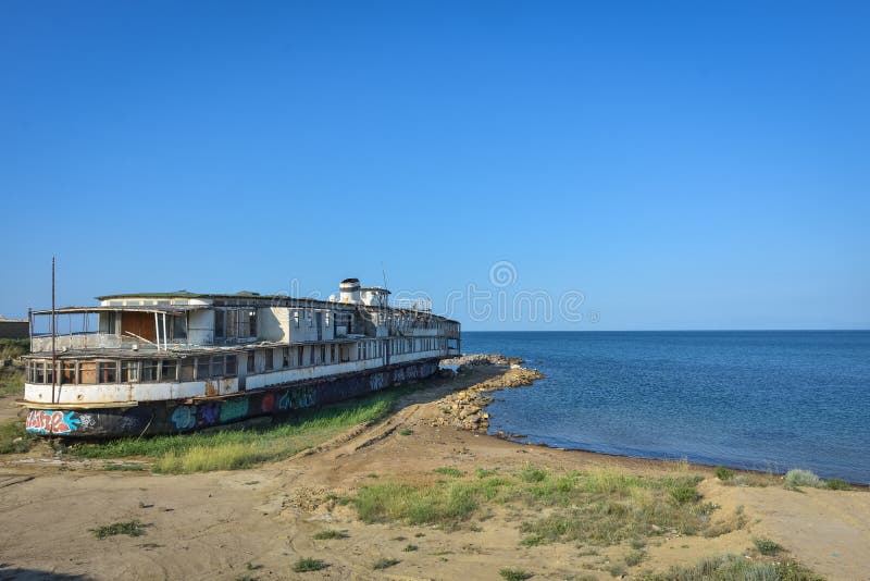 Abandoned Steamer Stranded, Rusty Old Cruise Steamer, Ship Skeleton ...