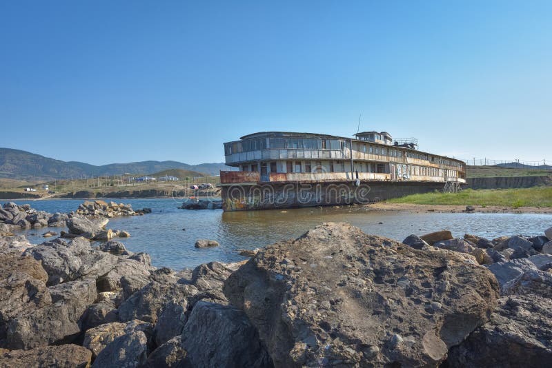 Abandoned Steamer Stranded, Rusty Old Cruise Steamer, Ship Skeleton ...