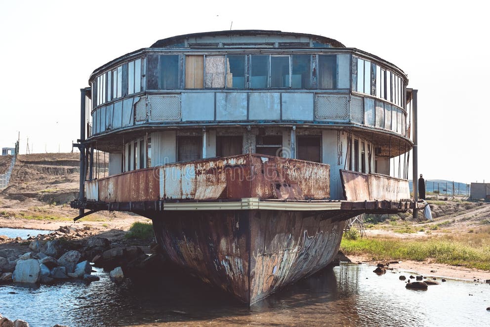 Abandoned Steamer Stranded, Rusty Old Cruise Steamer, Ship Skeleton ...