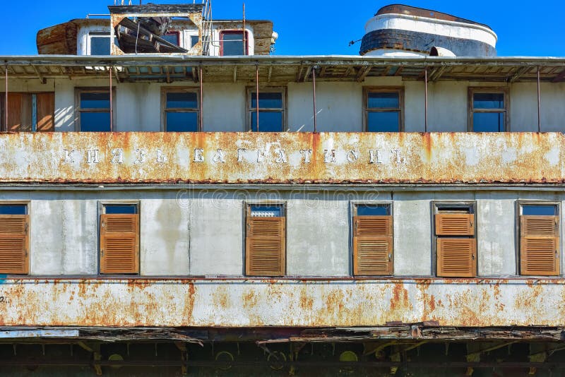 Abandoned Steamer Stranded, Rusty Old Cruise Steamer, Ship Skeleton ...