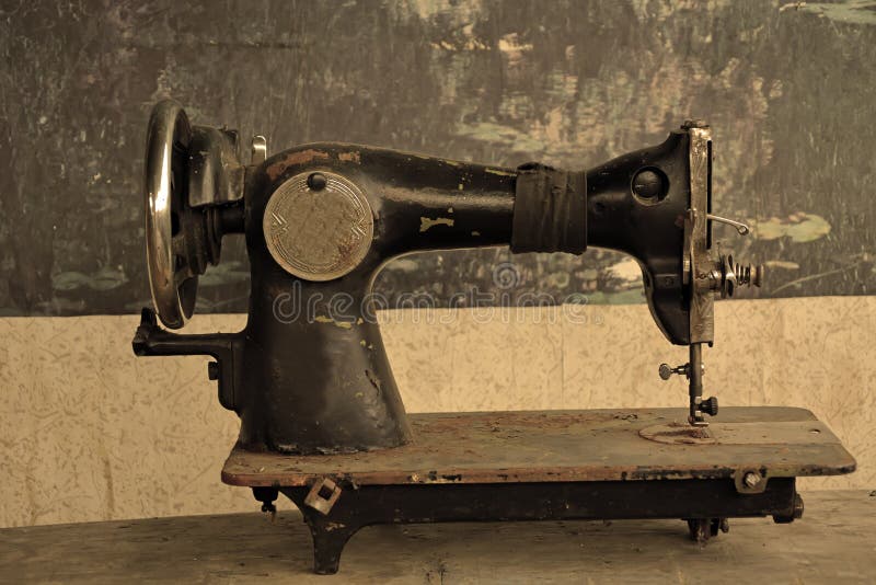 Abandoned Stitching Machine Stock Photo - Image of objects, garments ...