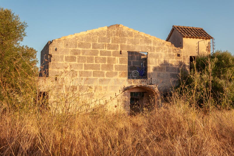 Abandoned Stone Building Surrounded by Greenery Stock Photo - Image of ...