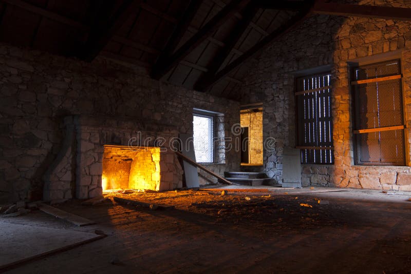 Abandoned Stone House Interior Stock Photo - Image of gold, stone: 25727462