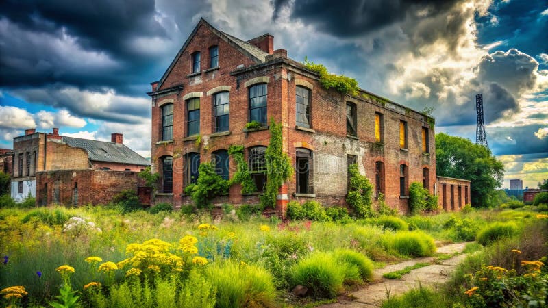 Abandoned Structure in Urban Wasteland a Study in Decay and Overgrowth ...