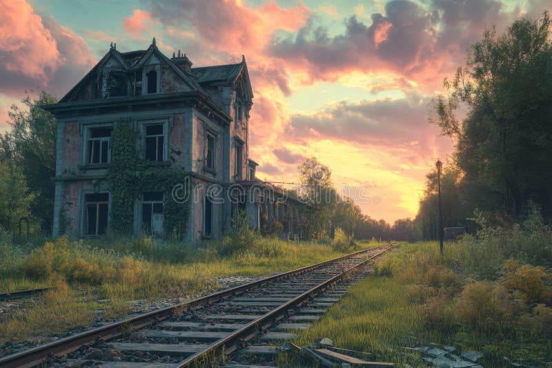 Abandoned Structures in the Dark, with a Gritty Texture, Reflecting ...