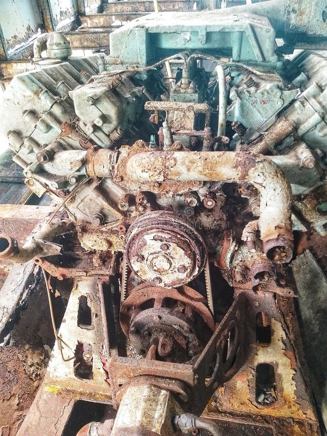The Abandoned Suction Cup Engine is Damaged and Rusty Stock Image ...