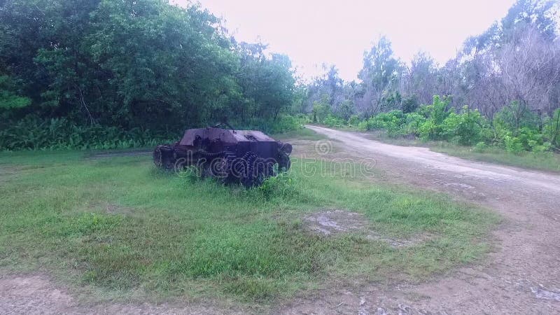 Abandoned Tank in Paleliu. Battle of Paleliu in Palau I Stock Video ...