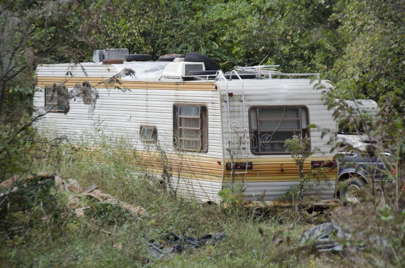 Abandoned trailer park stock image. Image of park, grass - 29495653