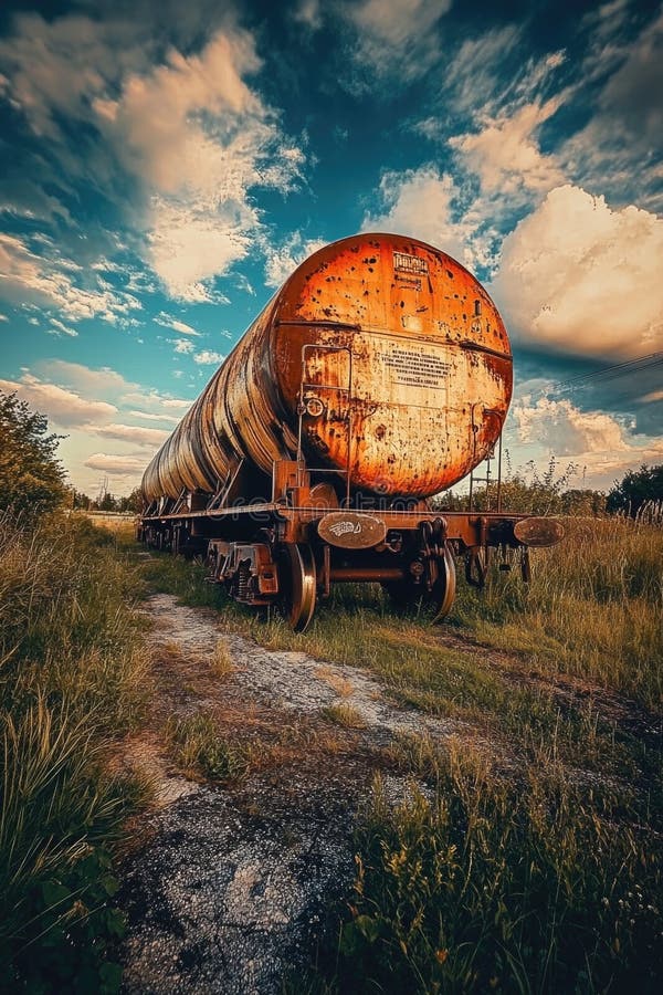 Abandoned Train Car in a Rural Landscape, Suitable for Backgrounds or ...