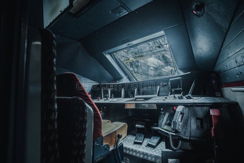 Abandoned Train Cockpit with Worn Controls Stock Photo - Image of ...