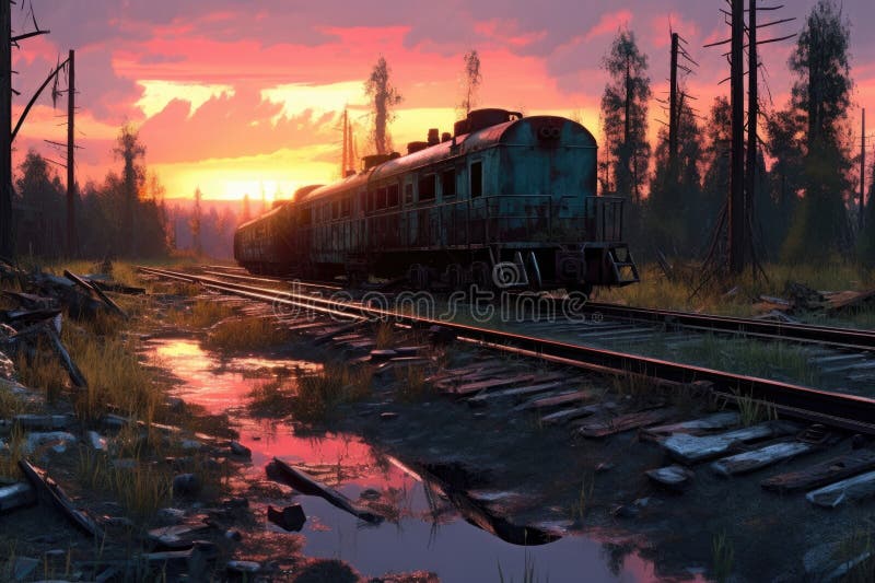 Abandoned Train Derailment Site Stock Illustrations – 6 Abandoned Train ...