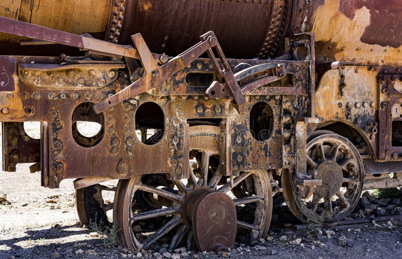 Abandoned Train at the Train Graveyard in the Bolivia Salt Flats Stock ...